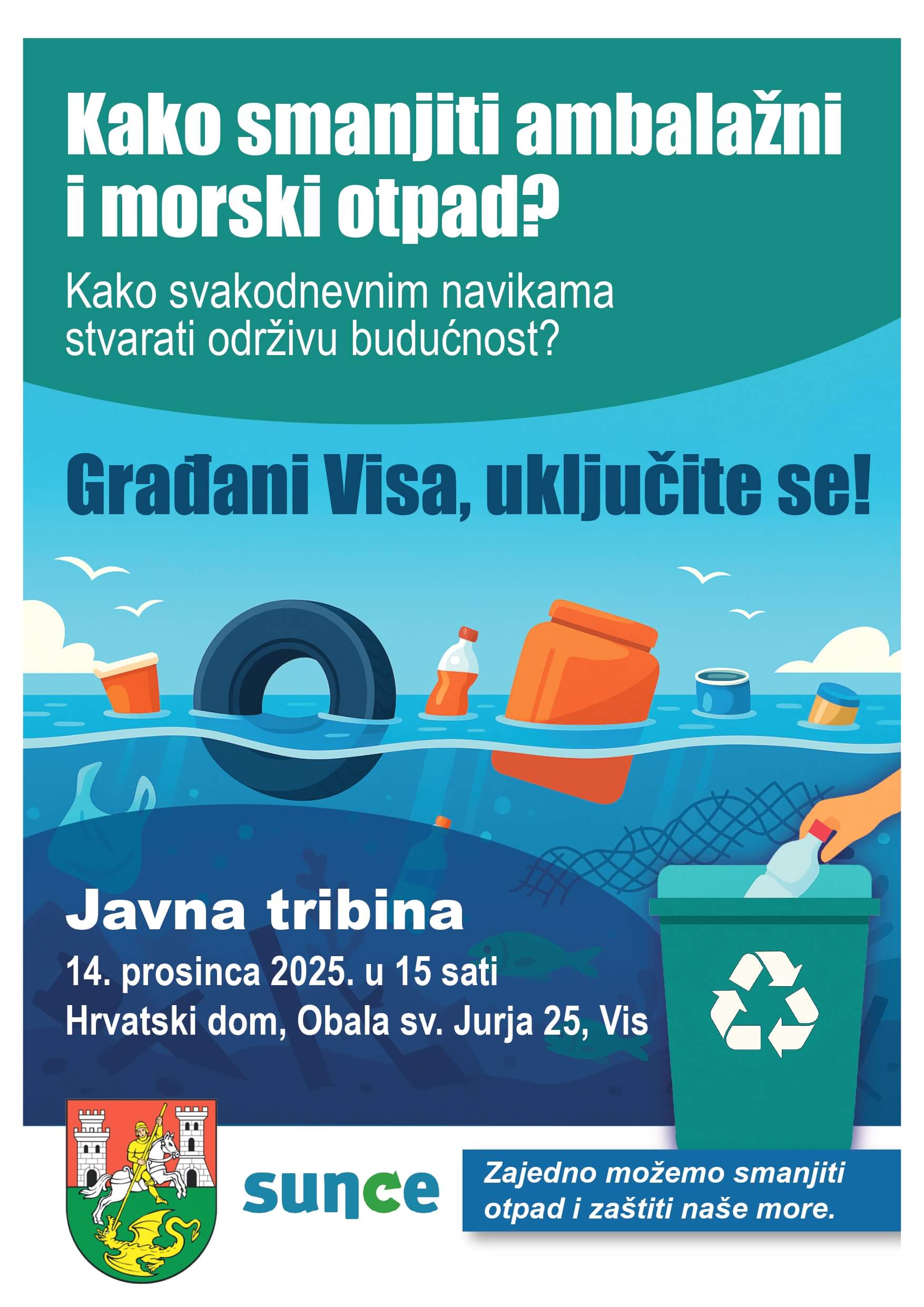 POZIV NA JAVNU TRIBINU - "KAKO SMANJITI AMBALAŽNI I MORSKI OTPAD ...
