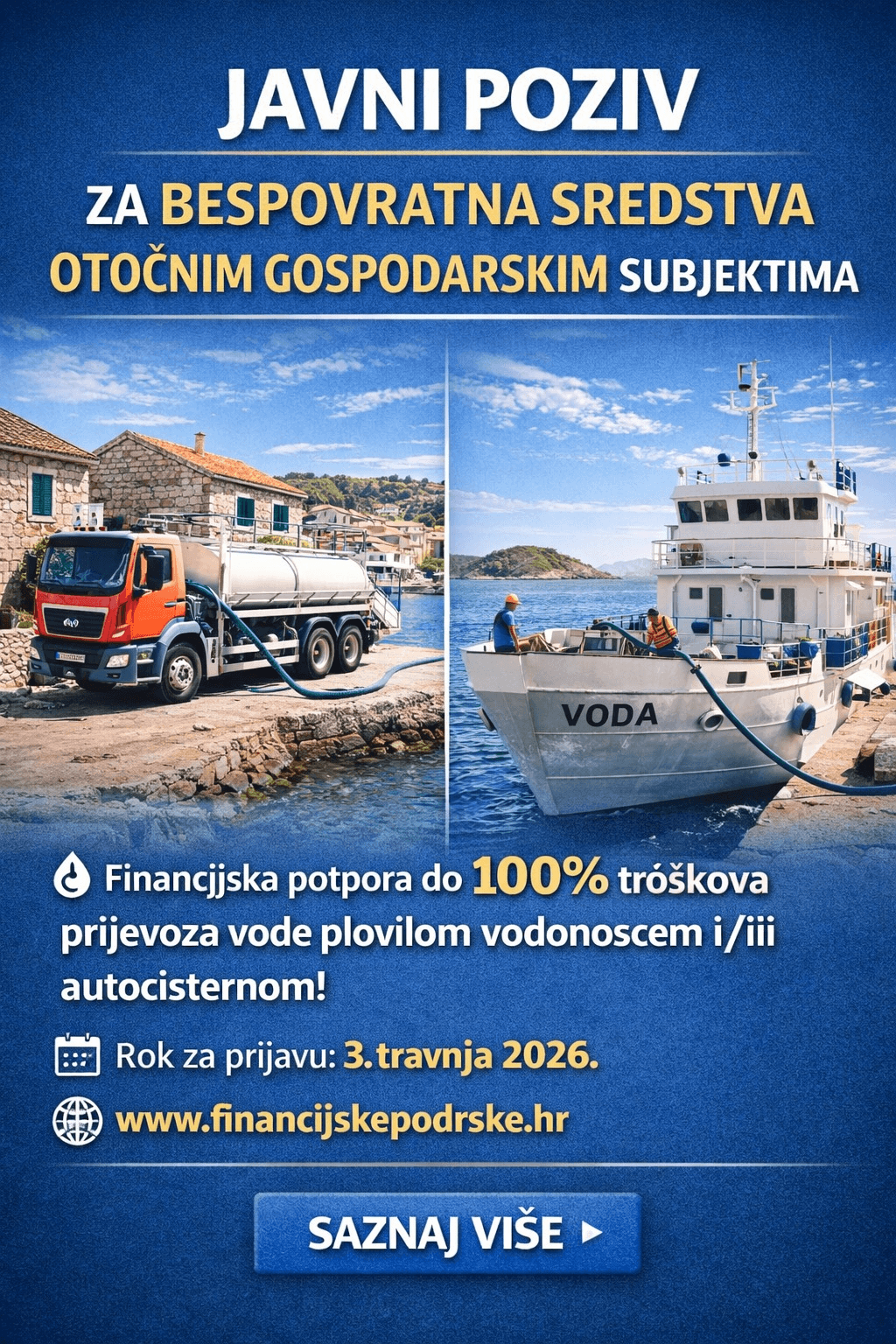 Javni poziv za dodjelu bespovratnih sredstava otočnim gospodarskim ...